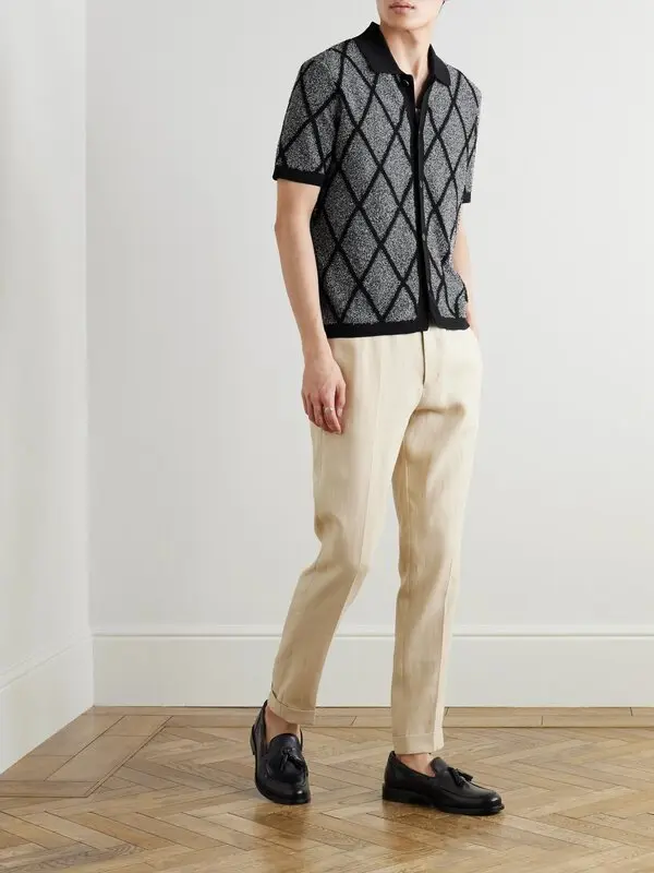 Mr P. Jacquard-knit Organic Cotton-blend Terry Shirt