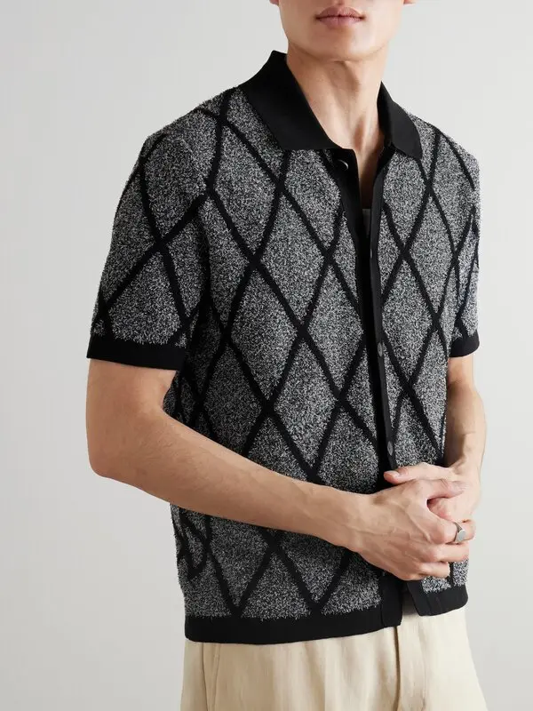 Mr P. Jacquard-knit Organic Cotton-blend Terry Shirt