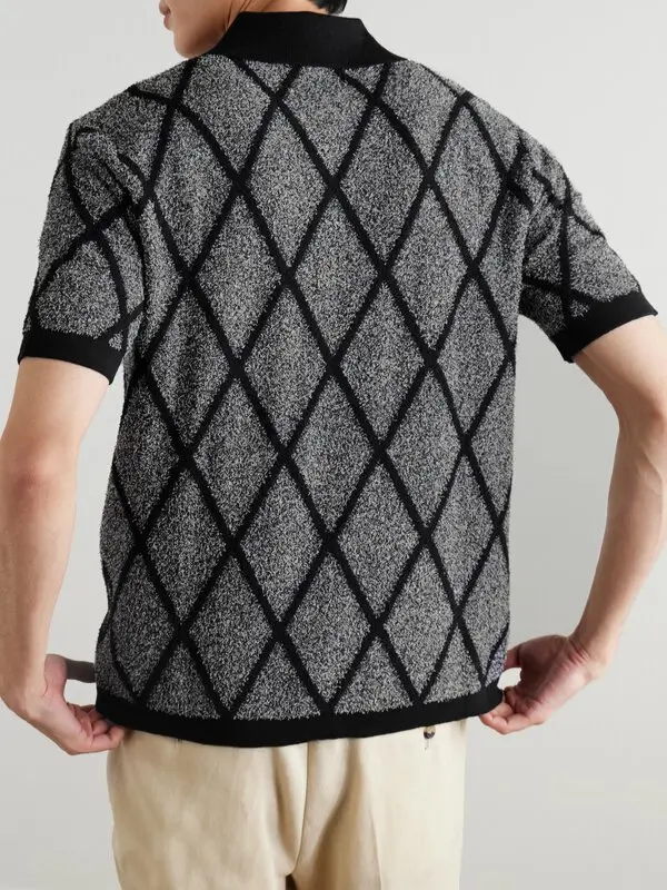 Mr P. Jacquard-knit Organic Cotton-blend Terry Shirt