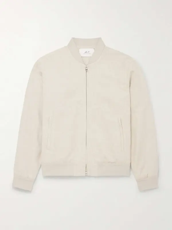 Mr P. Linen And Cotton-blend Bomber Jacket - Ecru