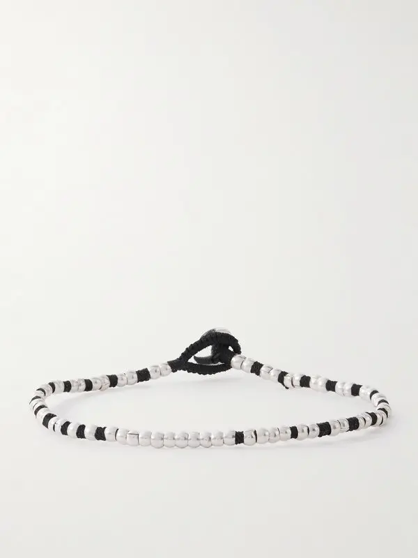 MIKIA Sterling Silver Beaded Bracelet - Black