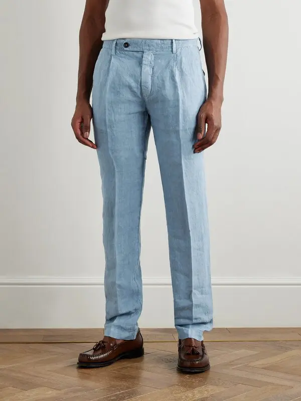 Massimo Alba Ionio2 Straight-leg Pleated Linen Trousers