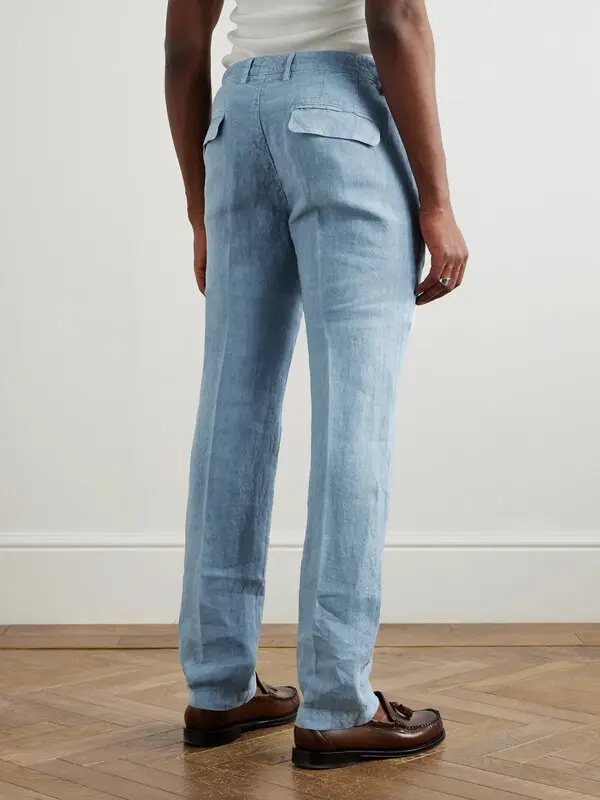 Massimo Alba Ionio2 Straight-leg Pleated Linen Trousers