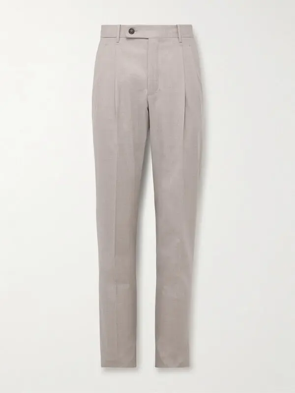 SLOWEAR Venezia 1951 Tapered Pleated Virgin Wool Trousers