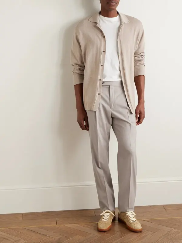 SLOWEAR Venezia 1951 Tapered Pleated Virgin Wool Trousers