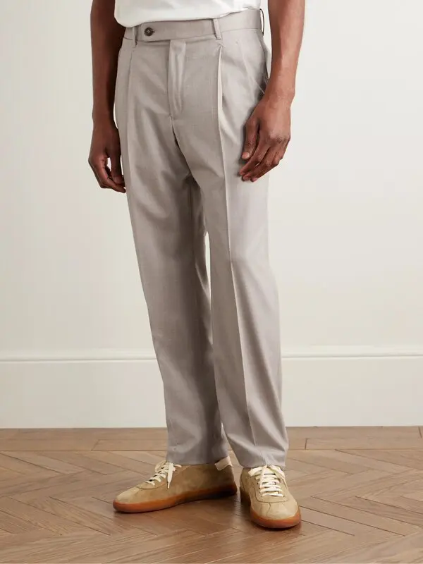 SLOWEAR Venezia 1951 Tapered Pleated Virgin Wool Trousers