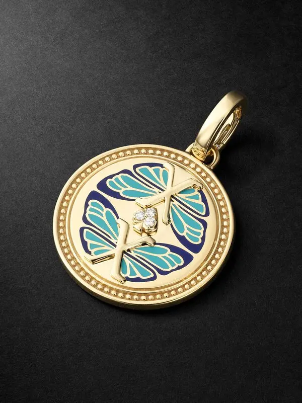 FOUNDRAE Reverie 18-karat Diamond And Ceramic Pendant - Gold