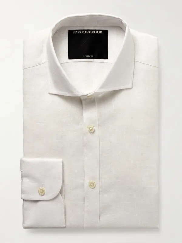FAVOURBROOK Bridford Cutaway-collar Linen Shirt