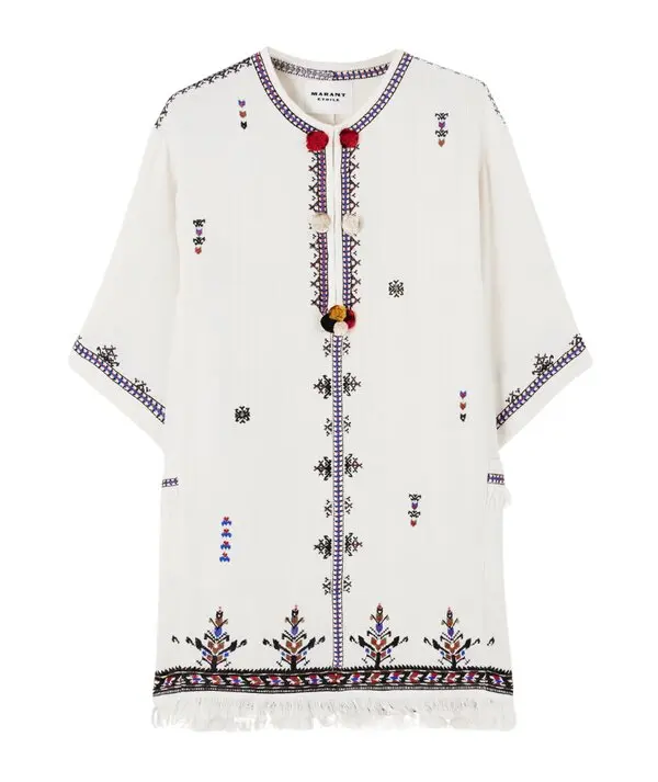 MARANT ETOILE Kressy Embroidered Tunic - Neutrals