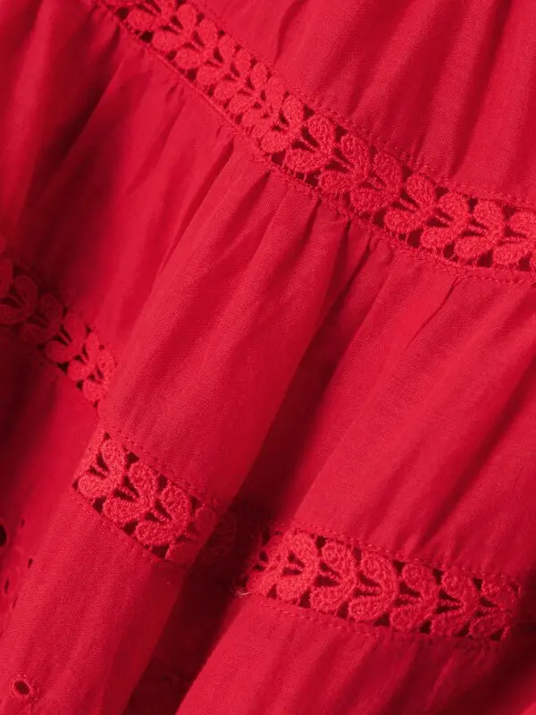 MARANT ETOILE Dilama Broderie Anglaise Blouse - Red