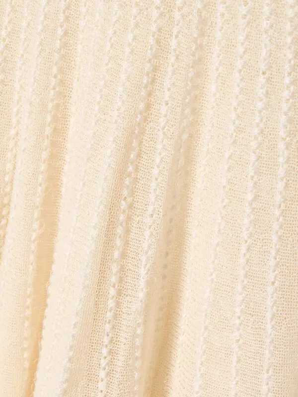 Khaite Dawn Pointelle-knit Midi Skirt - Neutrals