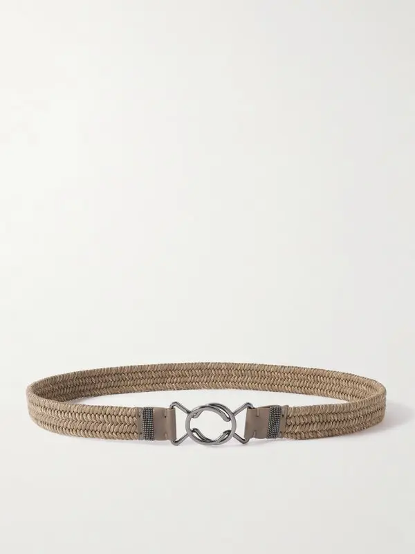 Brunello Cucinelli Bead-embellished Braided Belt - Neutrals