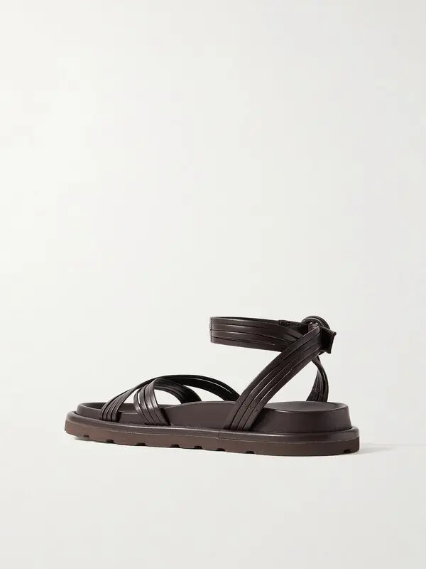 GIANVITO ROSSI Lianne Leather Sandals - Brown