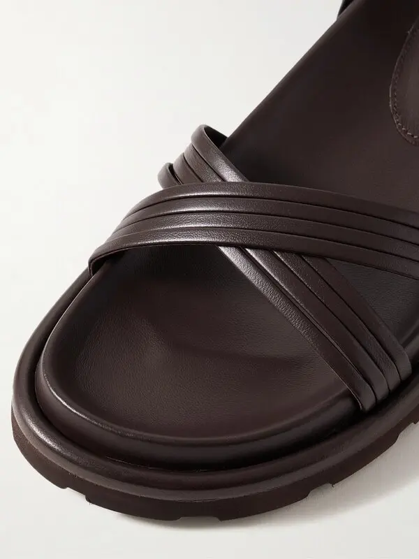 GIANVITO ROSSI Lianne Leather Sandals - Brown