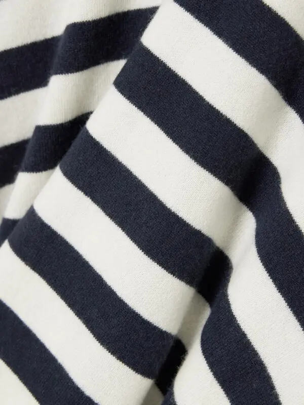 Arch4 Victoria Striped Cashmere Polo Sweater - Blue