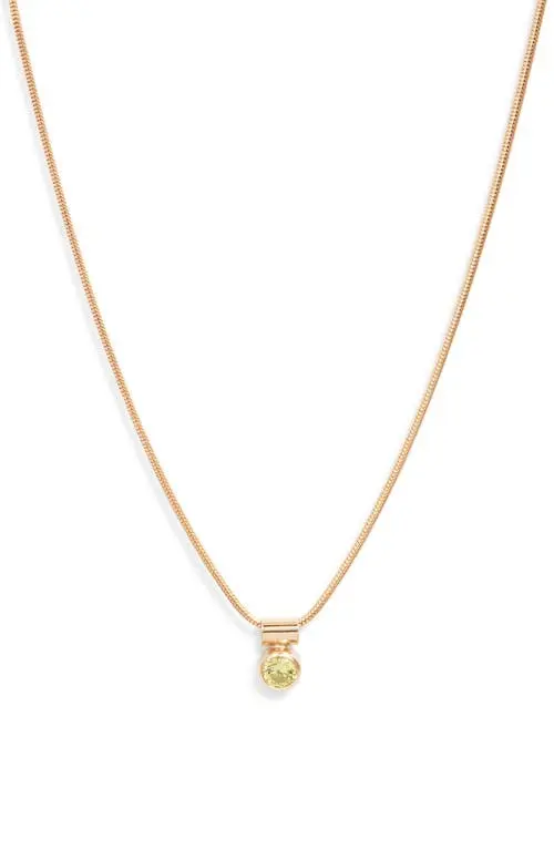 SET & STONES Ellie Birthstone Pendant Necklace - Gold / August