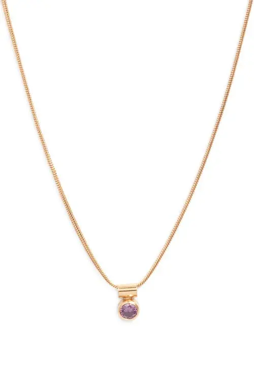 SET & STONES Ellie Birthstone Pendant Necklace - Gold / February