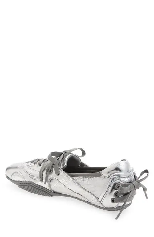 Acne Studios Bilaria Metallic Leather Sneakers - Silver/grey