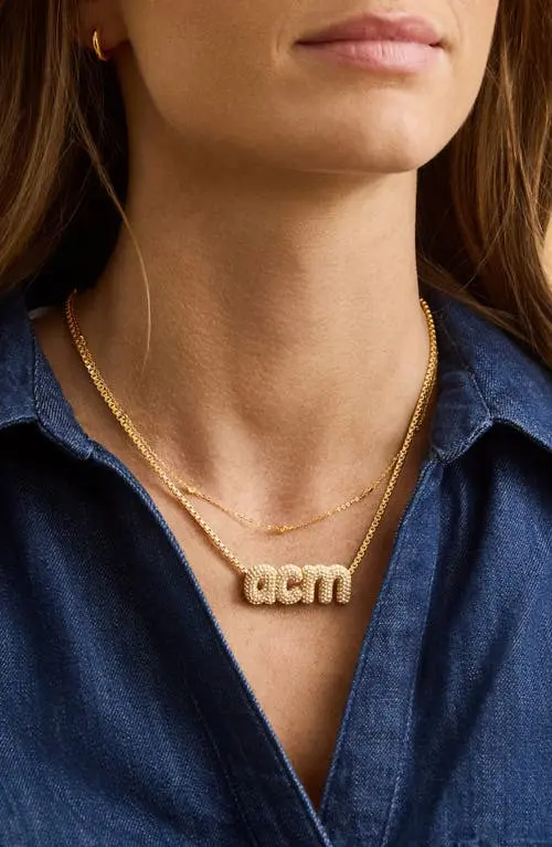 Baublebar Custom Bubble Monogram Necklace - Clear