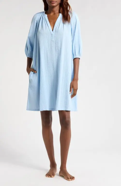 Nordstrom Cotton Seersucker Nightgown In Blue Windsurfer - 60% Off |  Editorialist