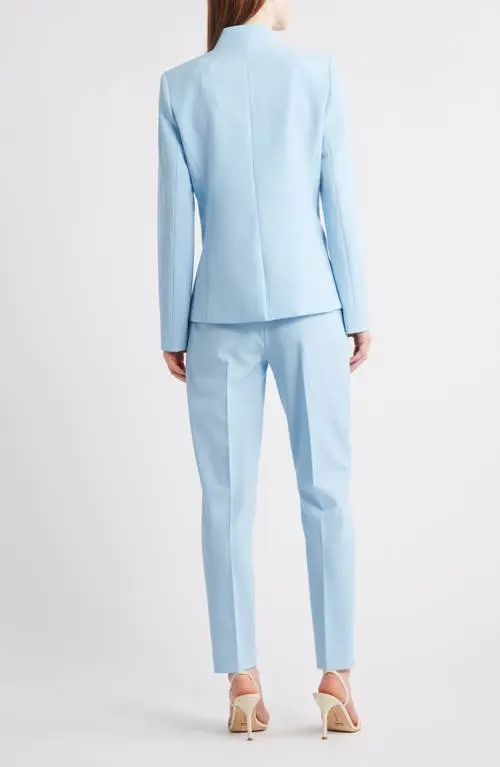 TAHARI ASL Notch Neck One-button Jacket - Ice Blue