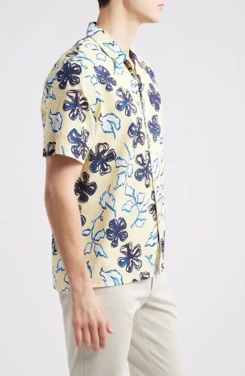 Paul Smith Casual Fit Floral Button-up Shirt - Yellow
