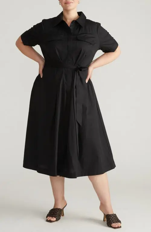 Universal Standard City Poplin Maxi Shirtdress - Black