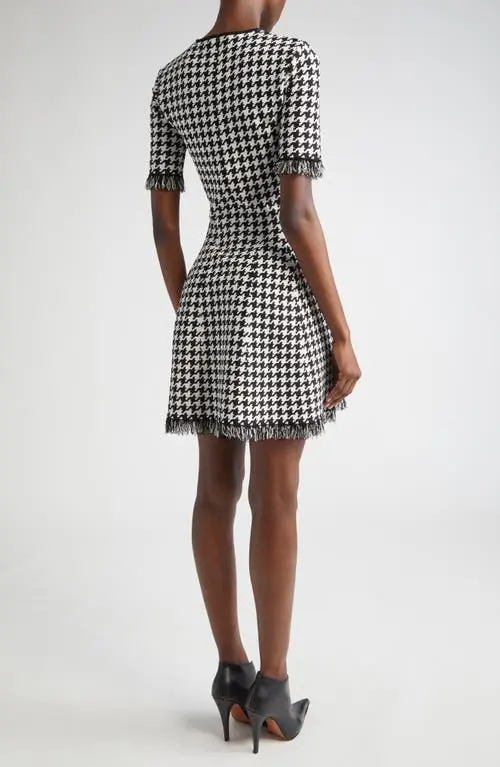 Alexander McQueen Houndstooth Fit & Flare Minidress