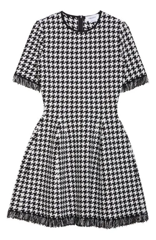 Alexander McQueen Houndstooth Fit & Flare Minidress