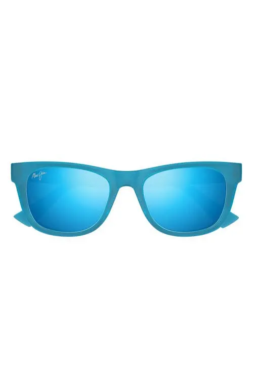 Maui Jim Kaulike Square Sunglasses - Matte Trans Blue/ Blue Hawaii
