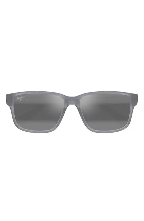 Maui Jim 58mm Rectangular Sunglasses - Matte Transparent Grey/ Grey