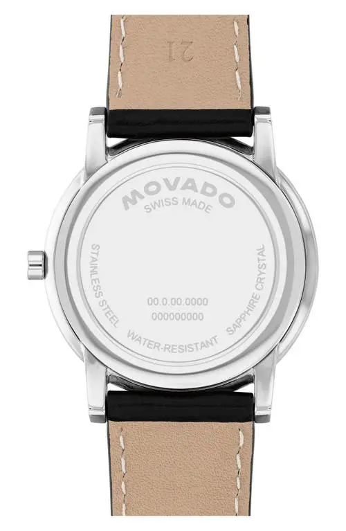 Movado Museum Classic Leather Strap Watch
