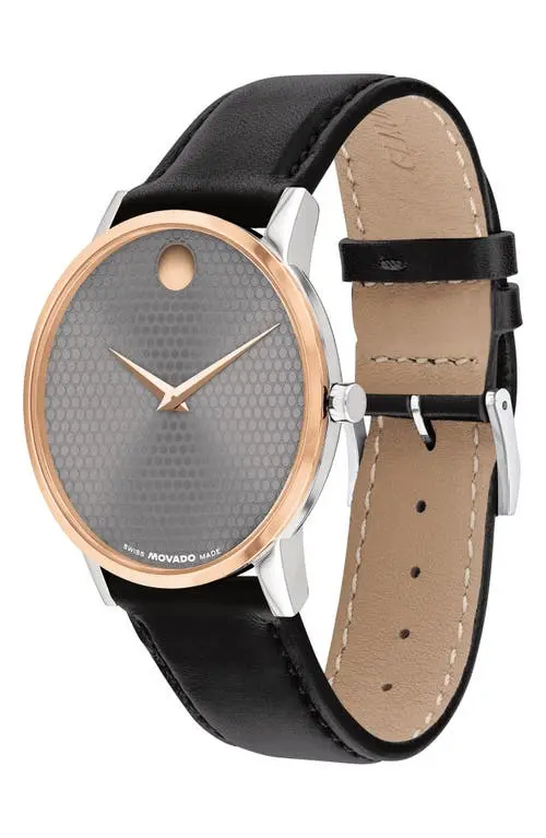 Movado Museum Classic Leather Strap Watch