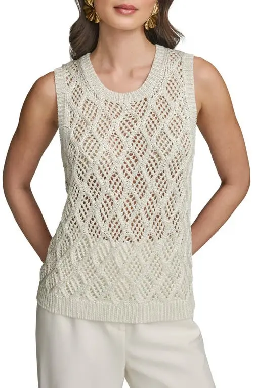 Donna Karan New York Diamond Pattern Sleeveless Sweater