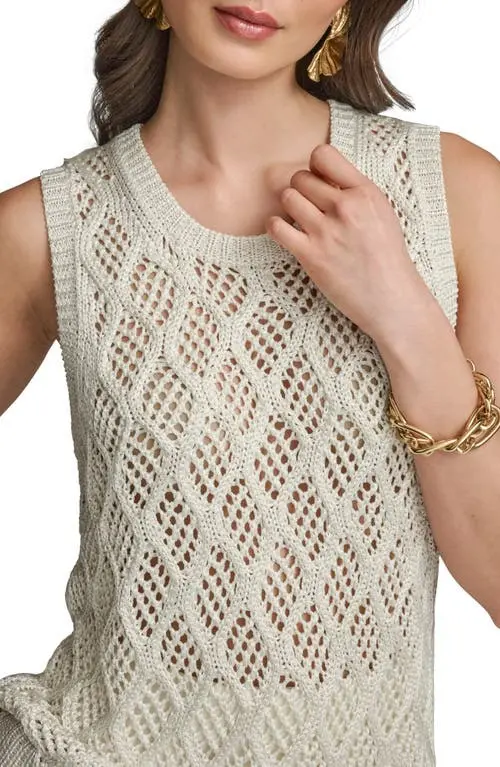 Donna Karan New York Diamond Pattern Sleeveless Sweater
