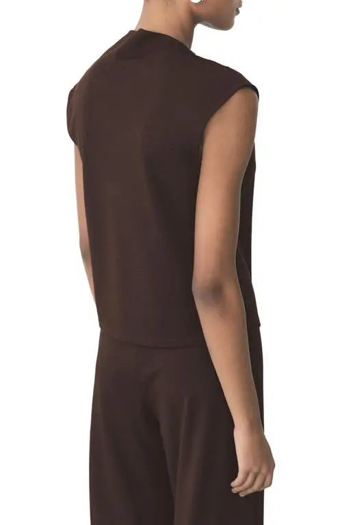 Mango Candela Extended Shoulder Funnel Neck Top