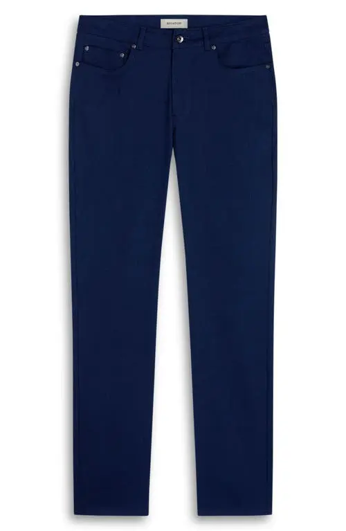 Bugatchi Preston Stretch Linen & Cotton Straight Leg Pants - Navy