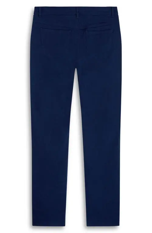 Bugatchi Preston Stretch Linen & Cotton Straight Leg Pants - Navy