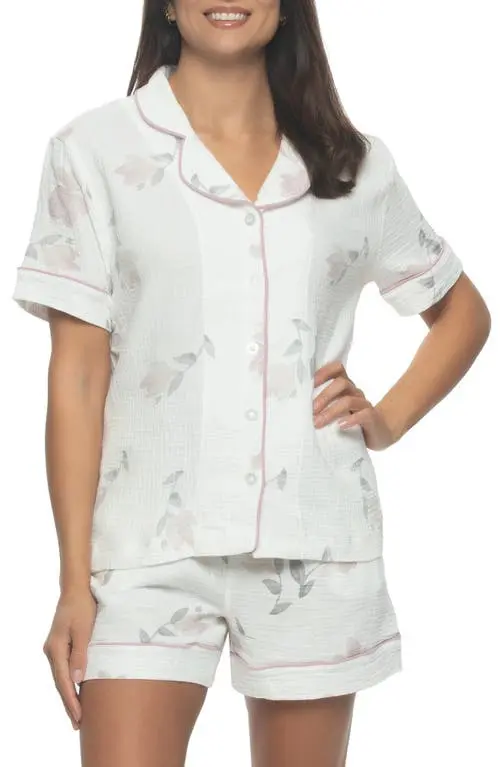 Felina Calista Cotton Short Pajamas - Floral Buds