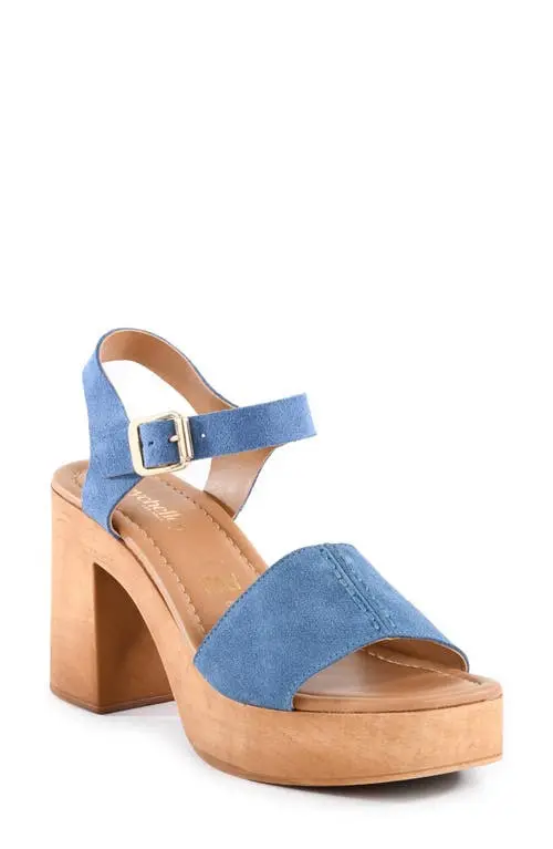 Seychelles City Scape Platform Sandal - Blue