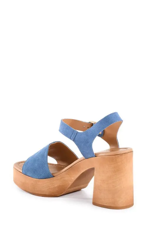 Seychelles City Scape Platform Sandal - Blue