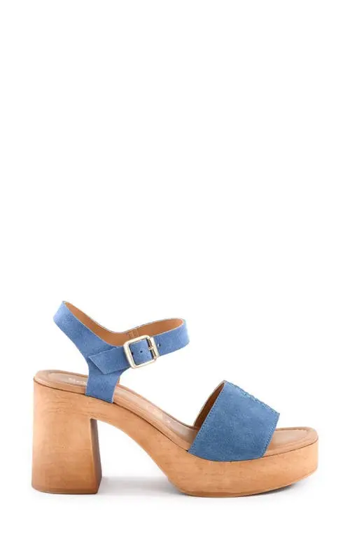 Seychelles City Scape Platform Sandal - Blue