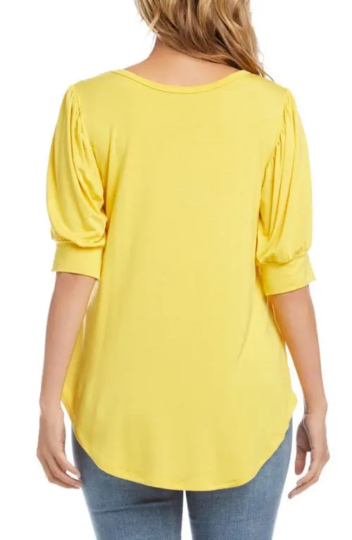 Karen Kane Shirred Sleeve Jersey Top