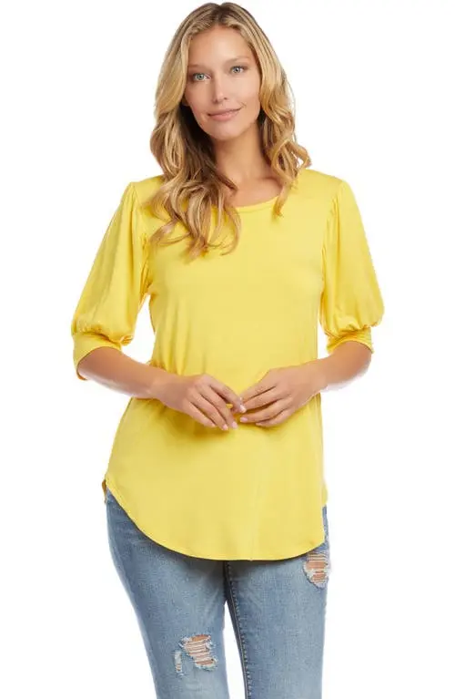 Karen Kane Shirred Sleeve Jersey Top