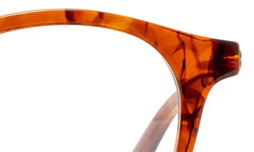 Eyebobs 45mm Round Reading Glasses - Orange Agate/gold Temples