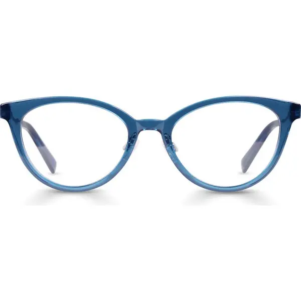 Eyebobs Statuette 51mm Cat Eye Reading Glasses - Lake Blue Crystal / Silver