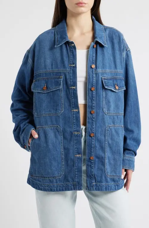HIDDEN JEANS Oversize Cotton-blend Denim Shirt