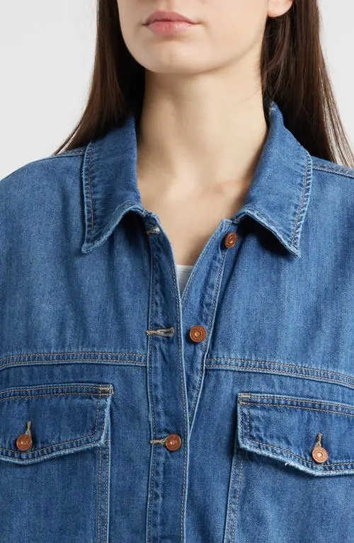 HIDDEN JEANS Oversize Cotton-blend Denim Shirt