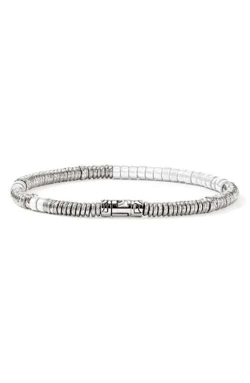 John Hardy Sterling Silver Heishi Bracelet - Silver/ White