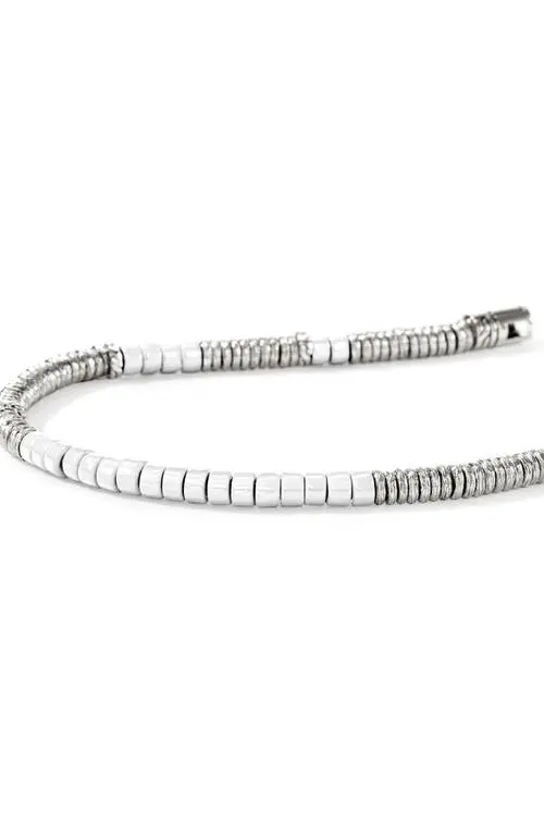 John Hardy Sterling Silver Heishi Bracelet - Silver/ White